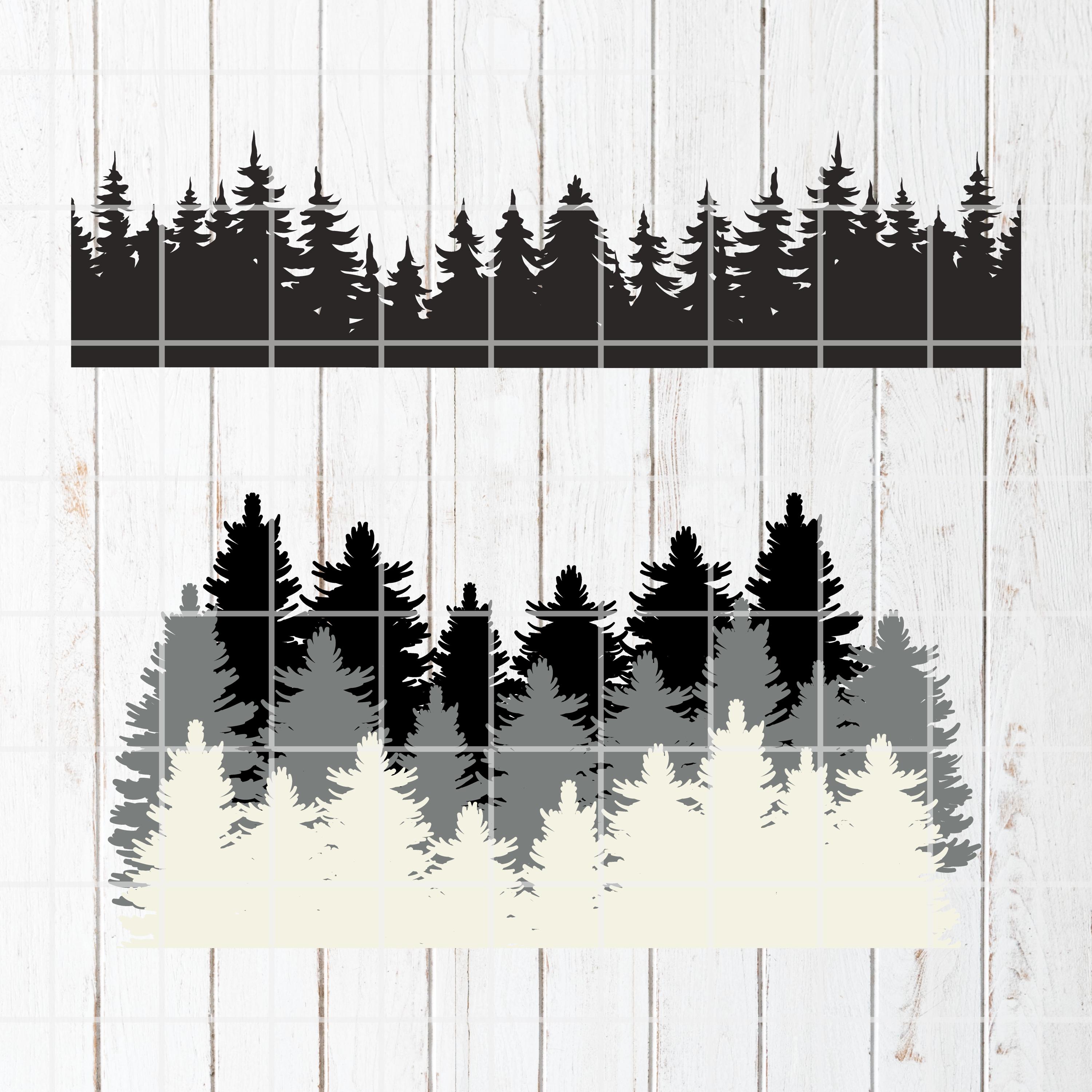 Forest Silhouette SVG Bundle, Tree Cut Files (digital Download) - Etsy