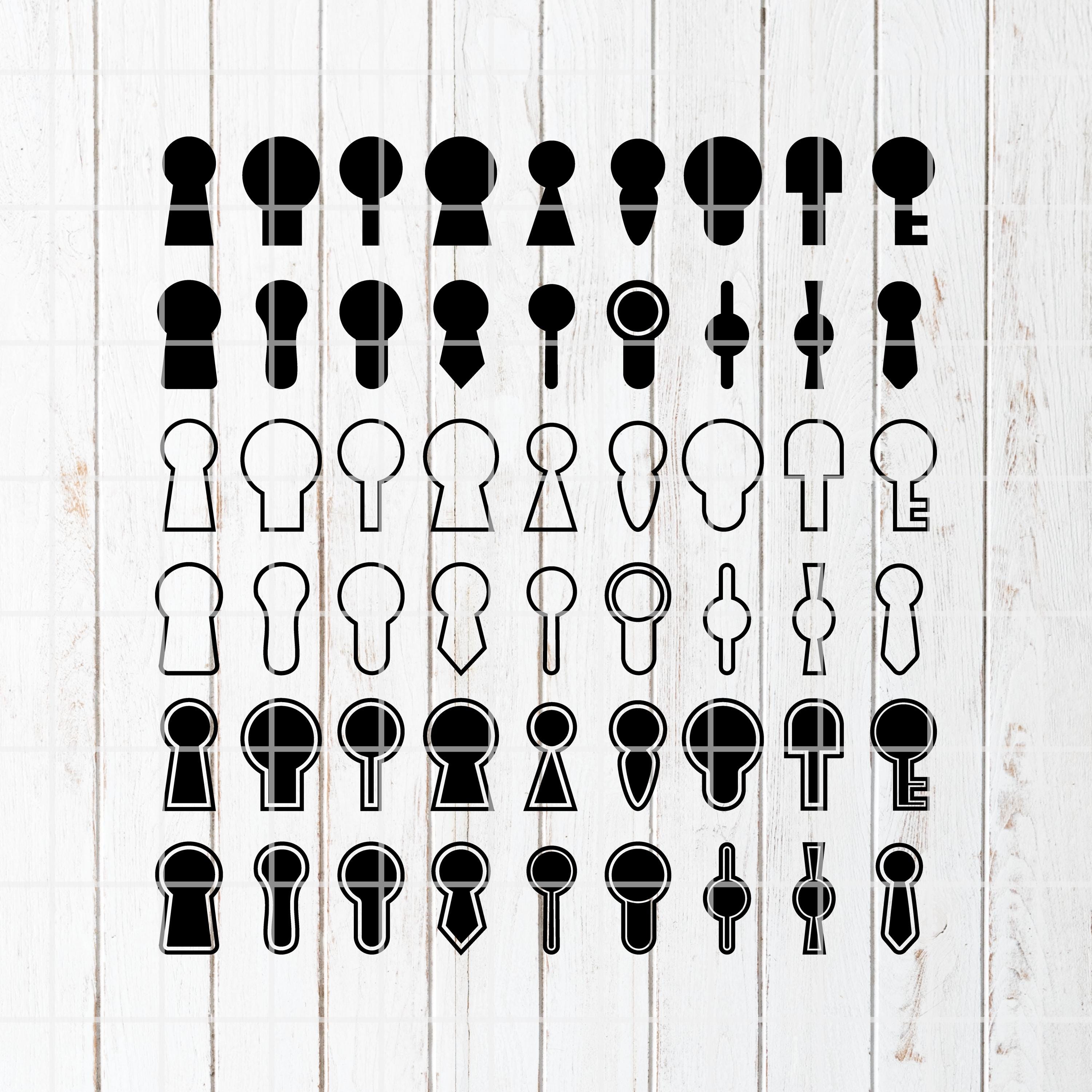 Keyhole SVG, PNG, AI, Clipart Set. Vector Illustration Cut Files ...