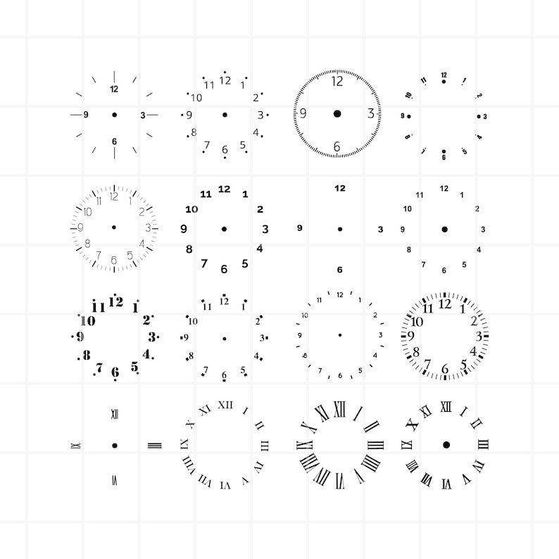 Clock Face SVG. Clock Face Png. Clock Face Cut File. Clock Face Clipart ...