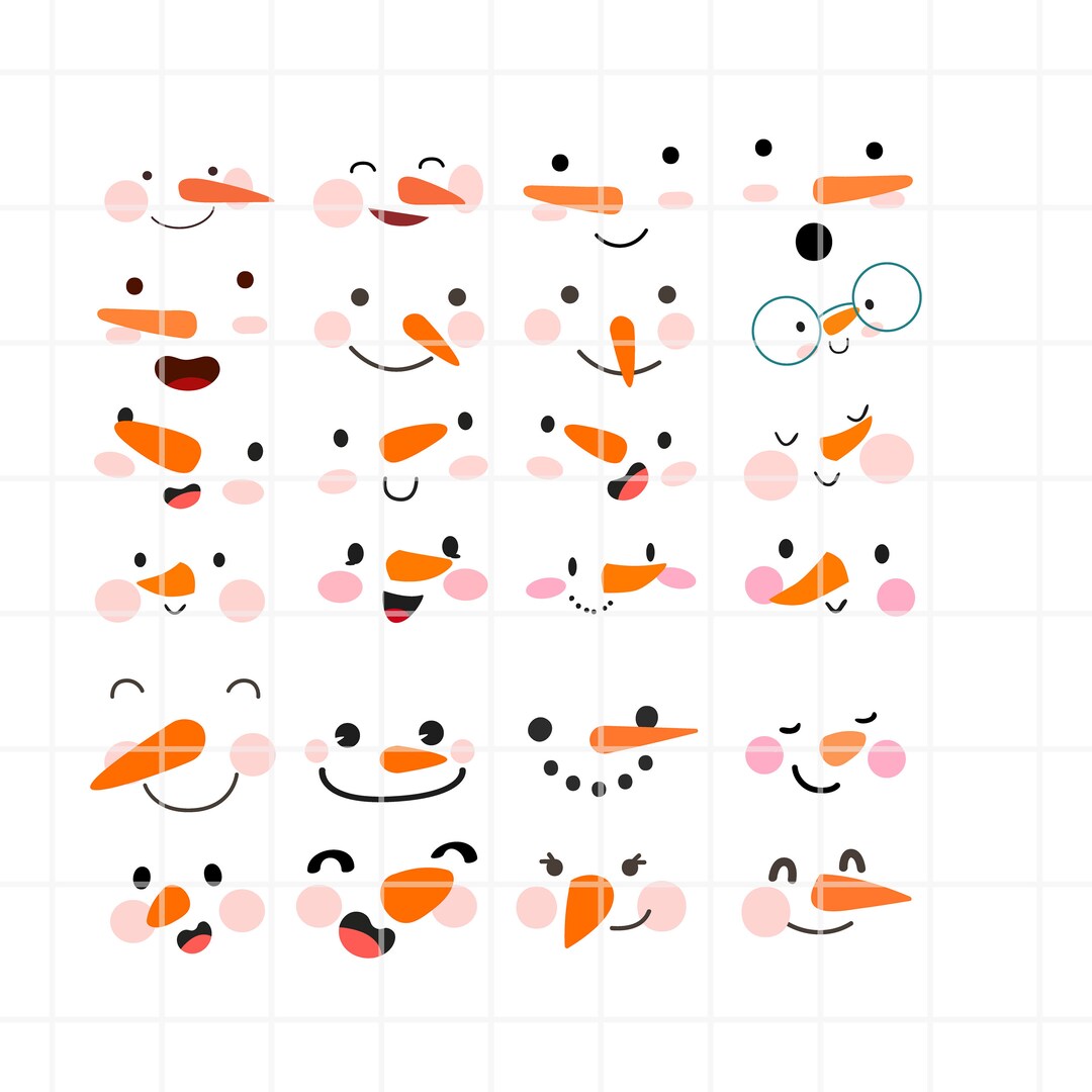 Snowman Svg. Snowman Faces Svg. Snowman Clipart. Snowman Cut File ...