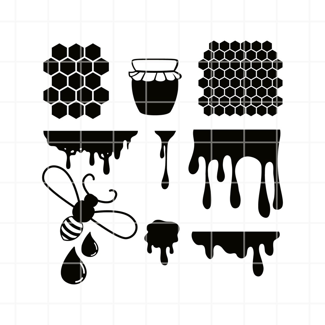 Honey Drips Svg. Honey Bee Svg. Honeycomb SVG. Honey Drips Cut File ...