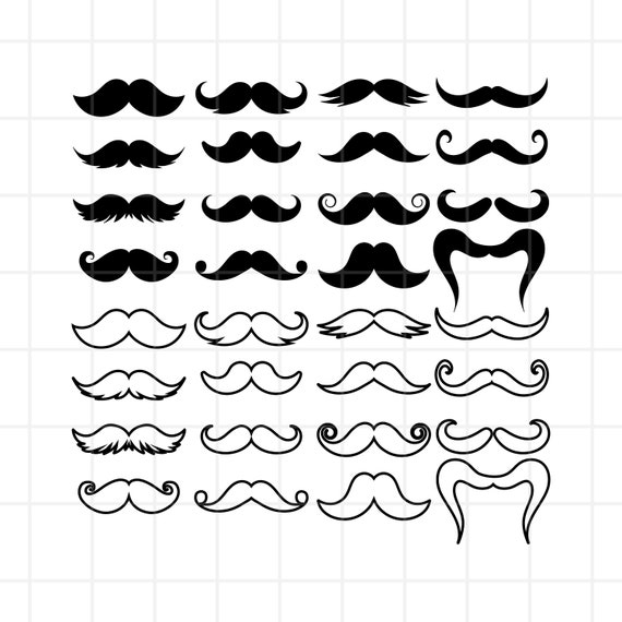 Mustache SVG Moustache Cutting File Mustache Clipart | Etsy