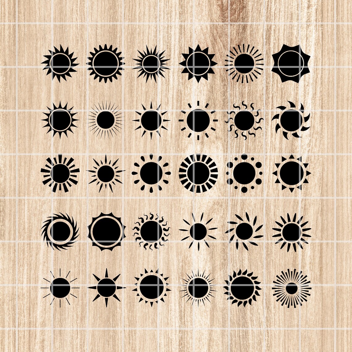 Cute Sun SVG Bundle, Sun Cut File, Clipart (digital Download) - Etsy