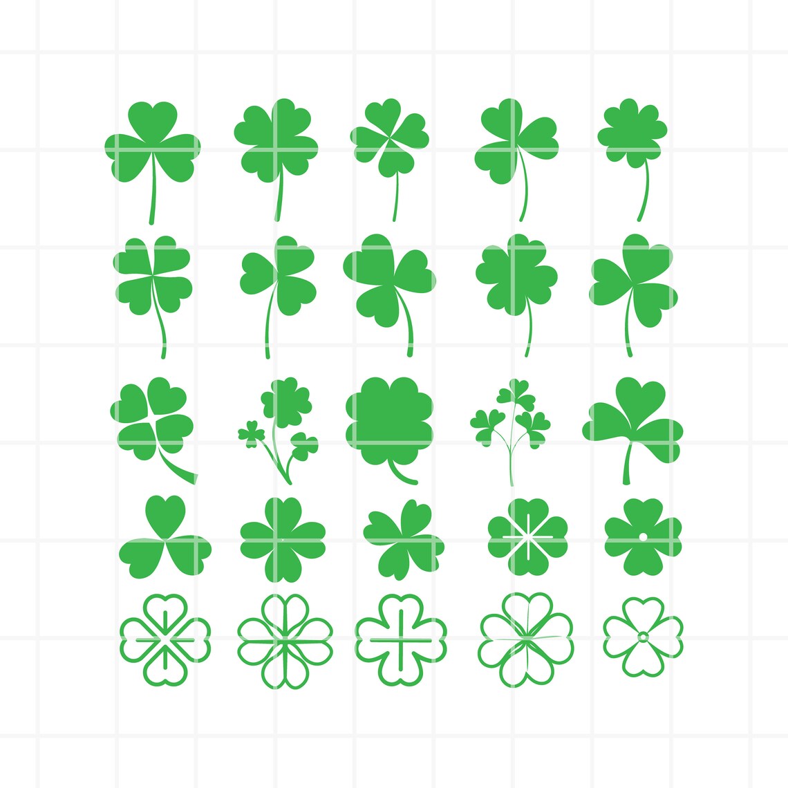 Clover SVG. Clover Clip Art. Shamrock SVG. Clover Cut Files | Etsy