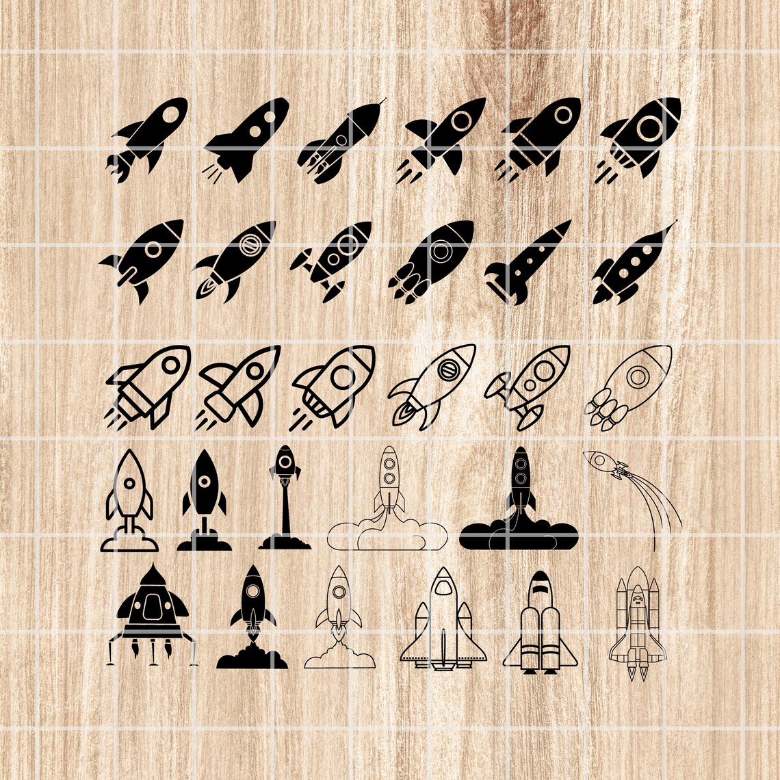 Rocket SVG Clipart Set (digital Download) - Etsy