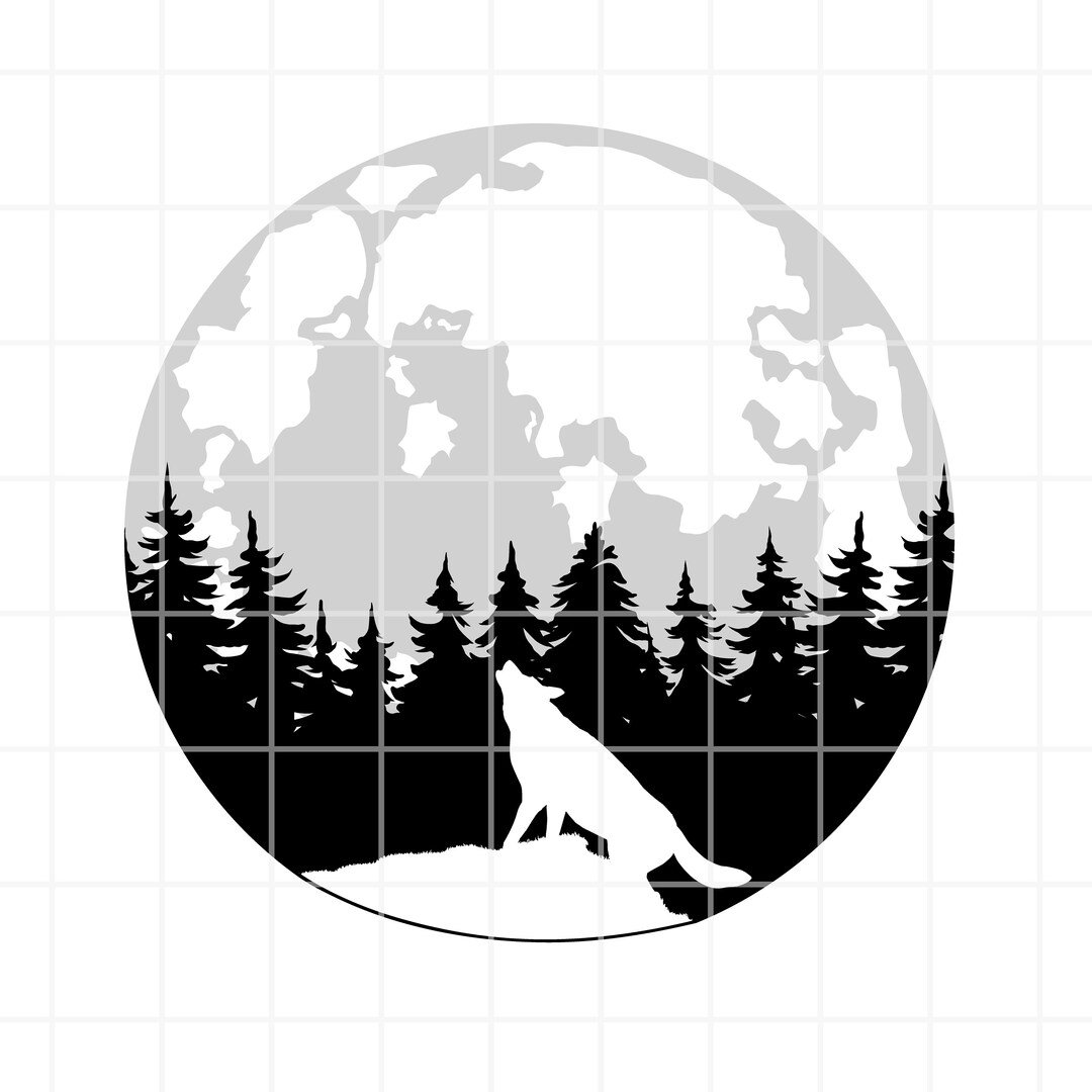 Wolf Full Moon Svg. Howl at the Moon Svg. Howling Wolf Svg. Howling ...
