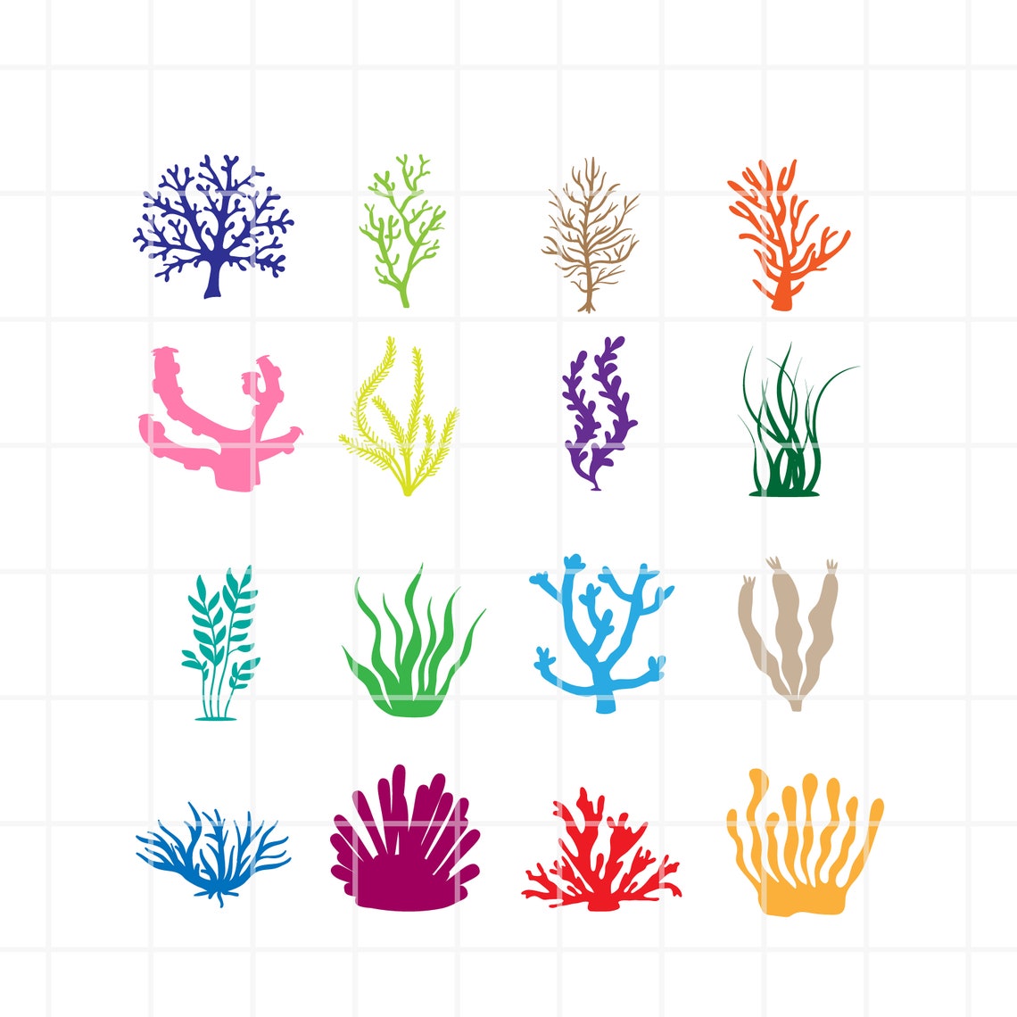 Coral Svg. Seaweed Svg. Coral Clipart. Seaweed Clipart. Coral Cut File ...