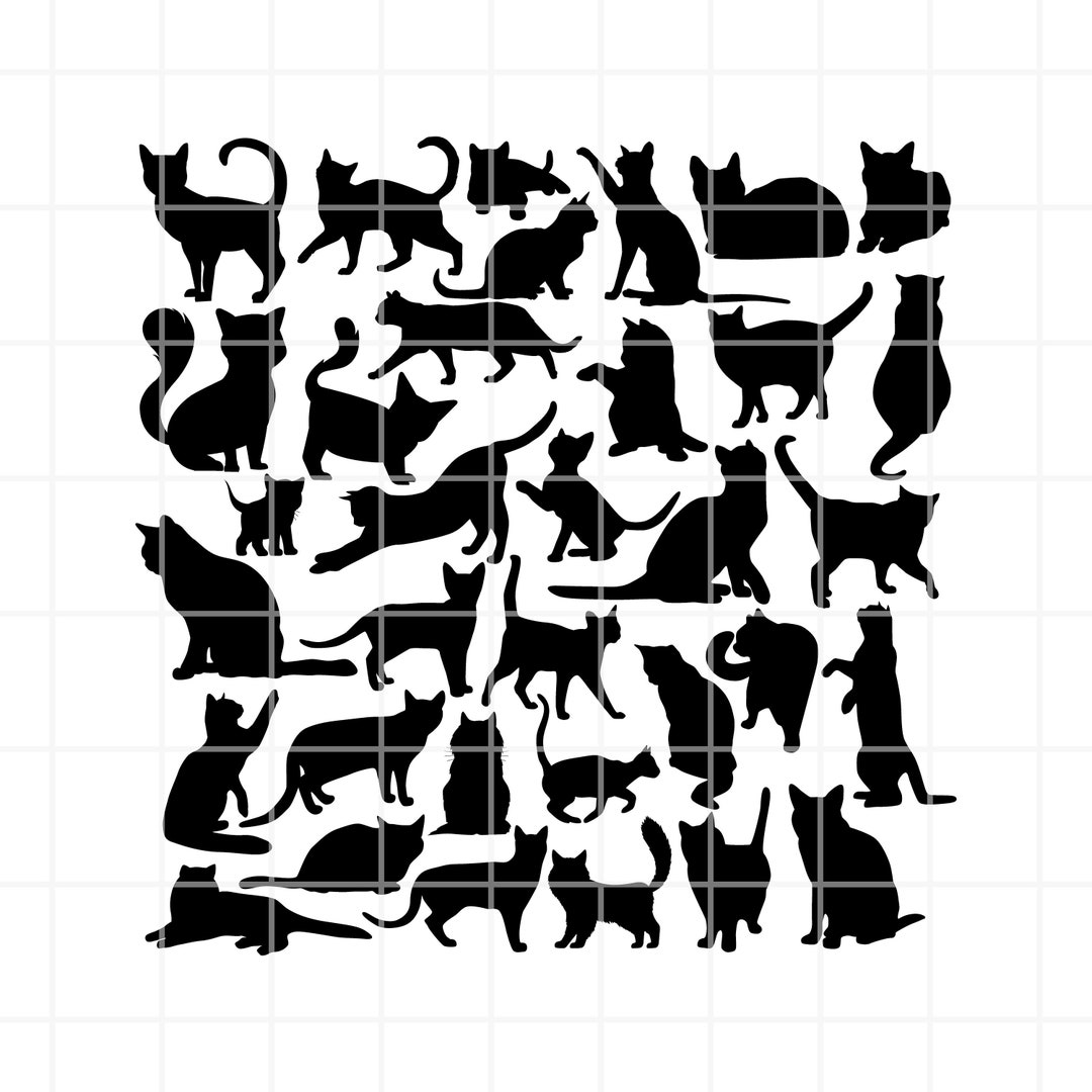 Cat SVG. Cat Svg Bundle. Cat Clipart. Cat Silhouette. Cat Cut File. Cat ...