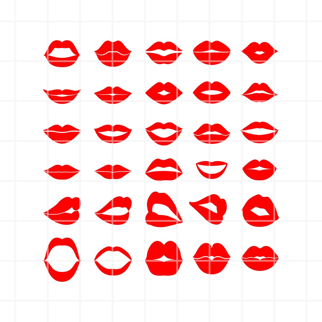 Lips Silhouette SVG Bundle, Kiss Cut Files (digital Download) - Etsy
