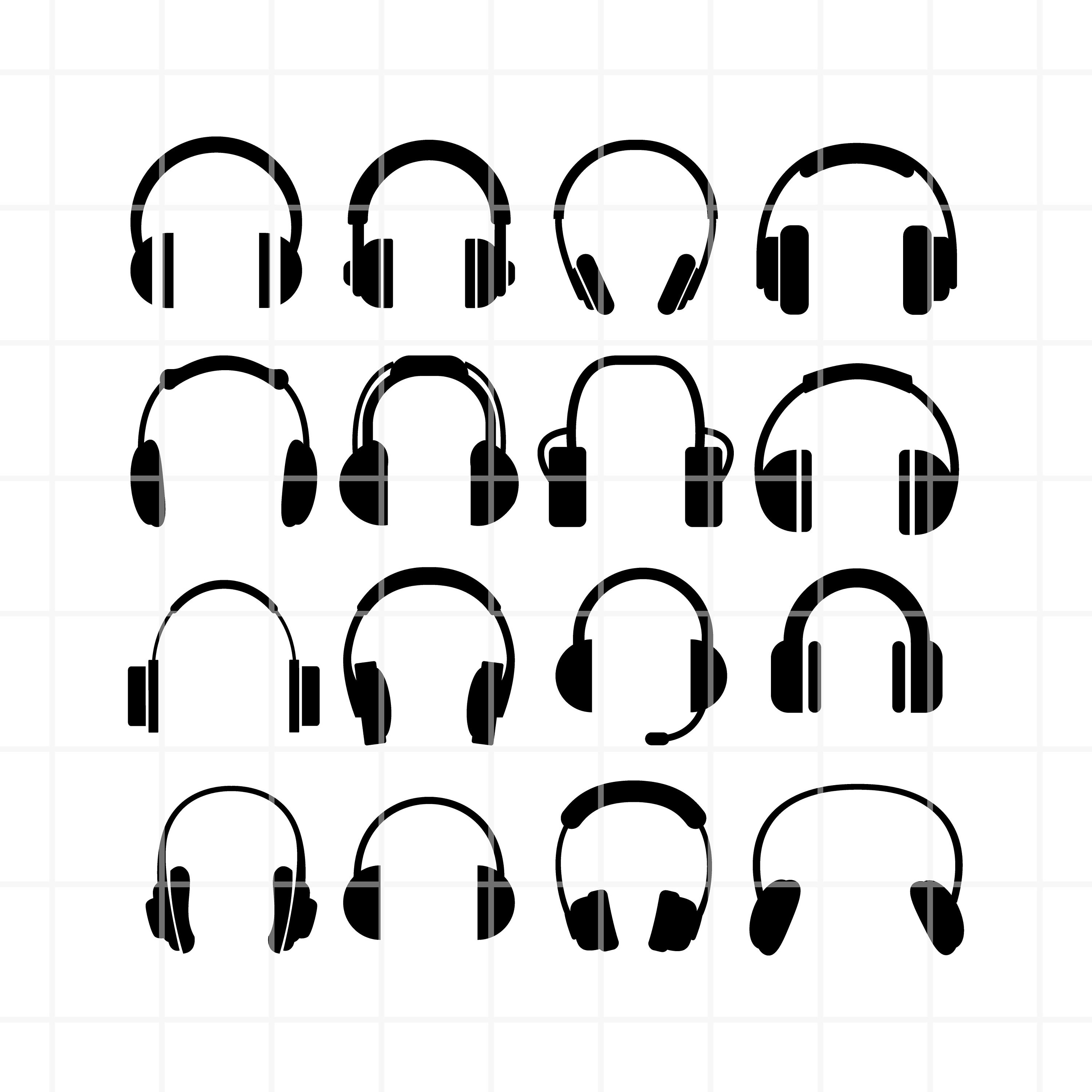 Headphone Svg. Headset Svg. DJ Svg. Music Svg. Clipart. Decal. Stencil ...