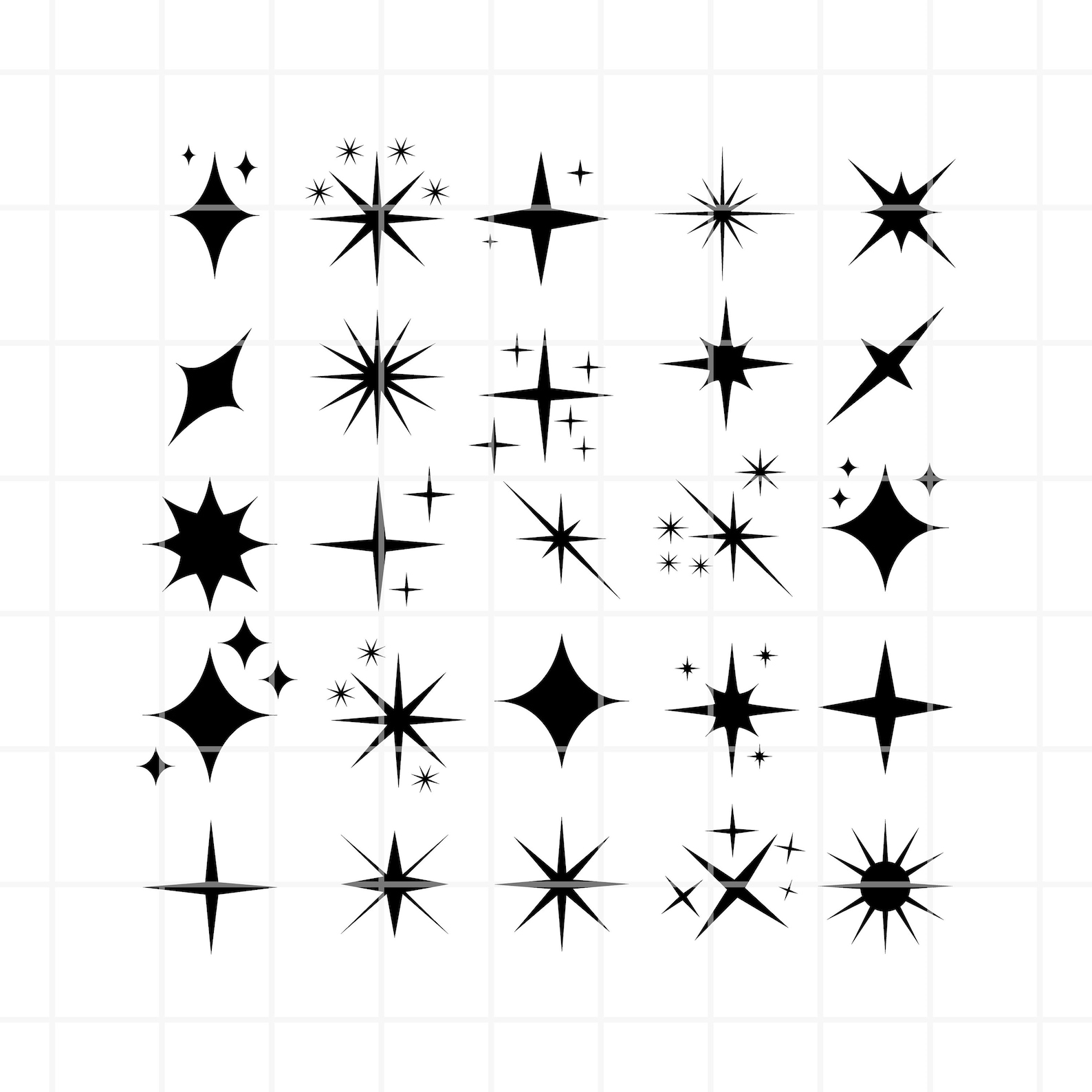 Sparkle Stars SVG, PNG, AI, Clipart Bundle. Vector Illustration Cut ...