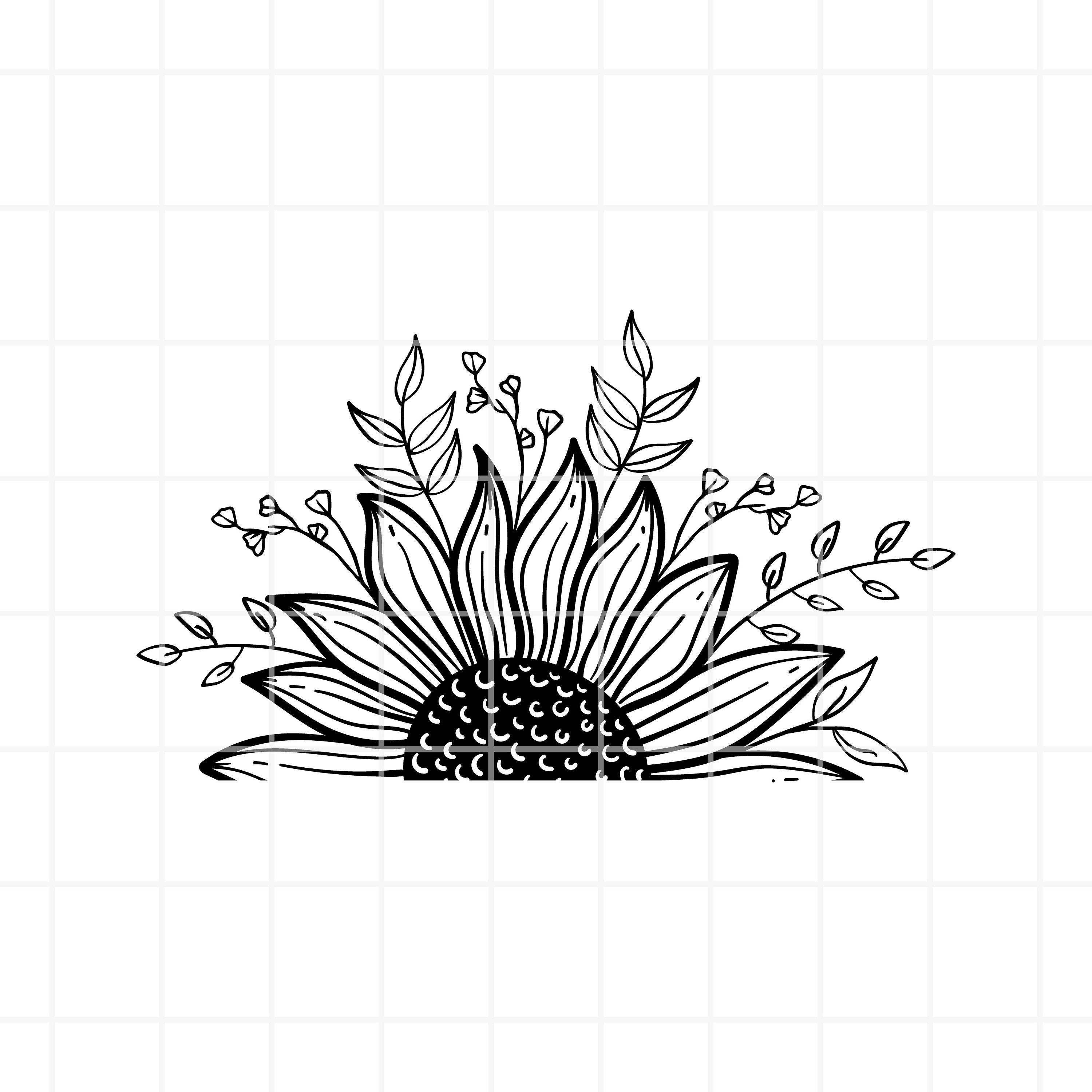 Half Sunflower Svg. Half Sunflower Png. Sunflower Svg. Sunflower Png ...