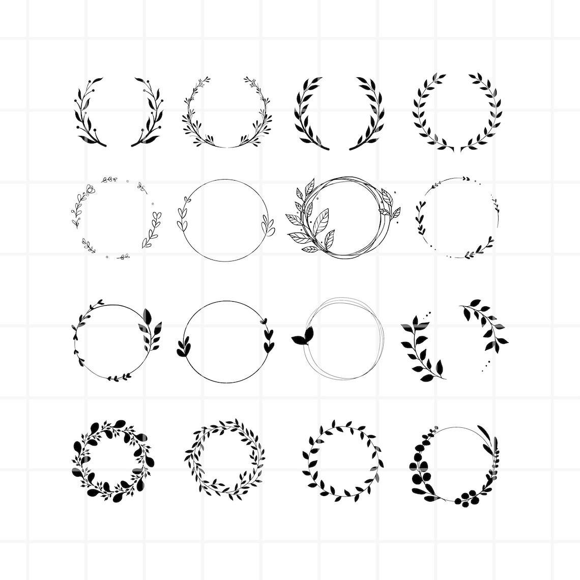 Wreath Svg. Floral Wreath Cut File. Wedding Wreath Clipart. - Etsy