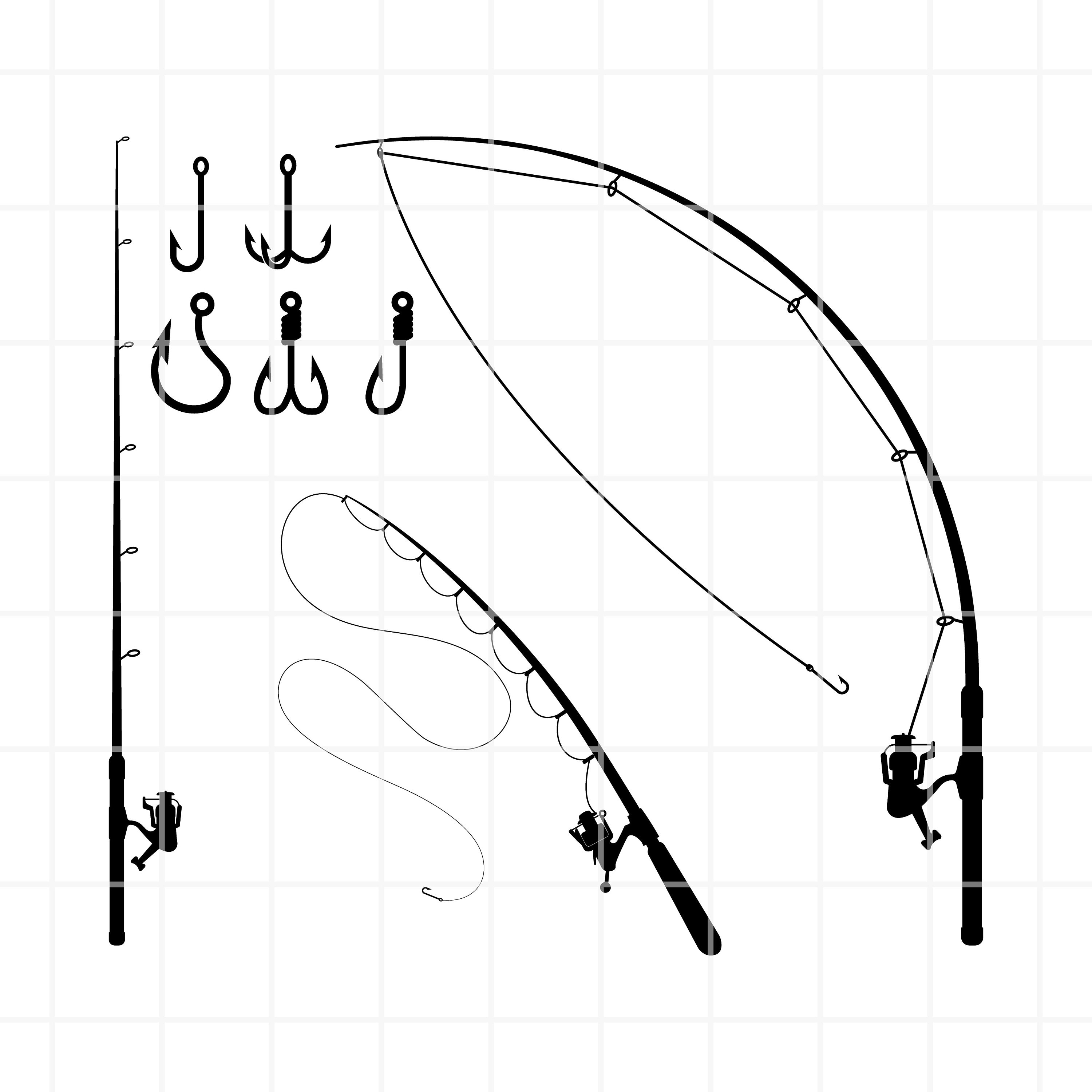 Bent Fishing Rod Clipart