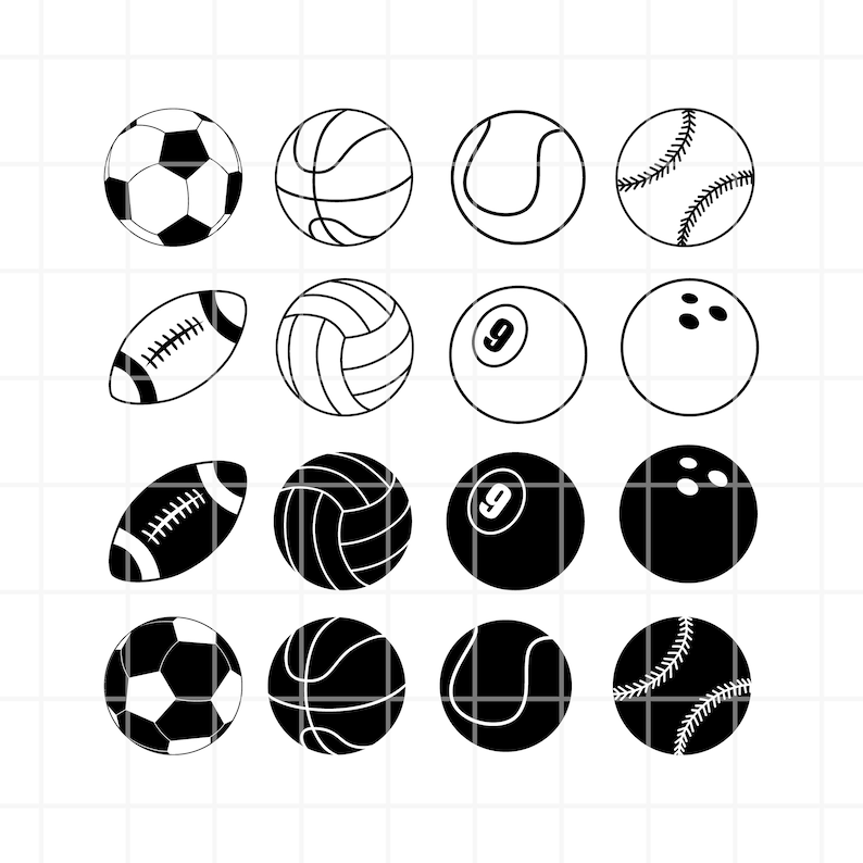 Sport Balls Svg. Balls Svg. Sports Ball Bundle Svg. Sports Ball Cut ...