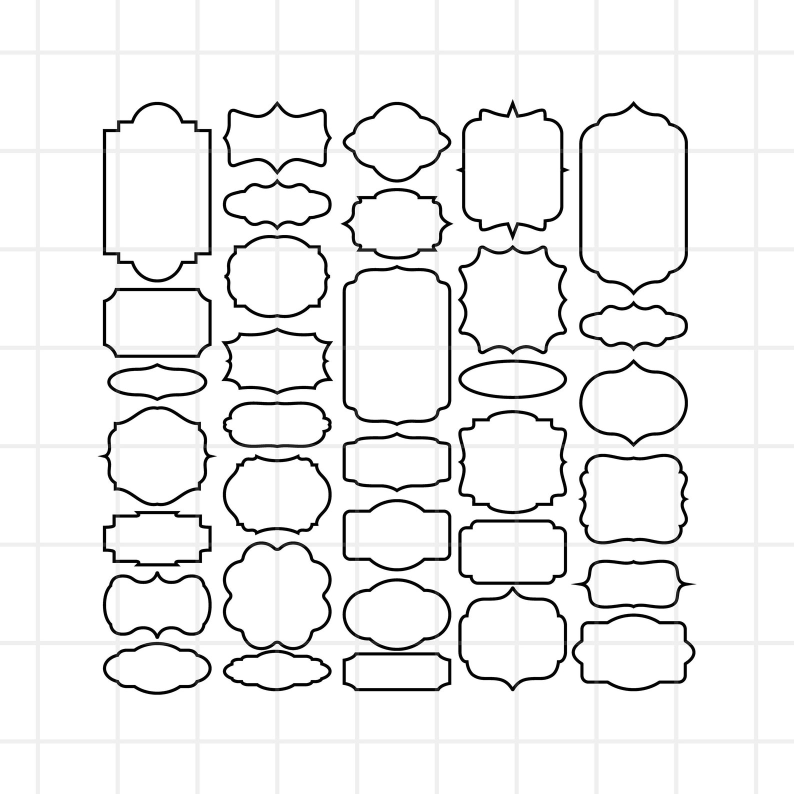 Frames SVG Clip Art Images Bundle Set for Cut. - Etsy