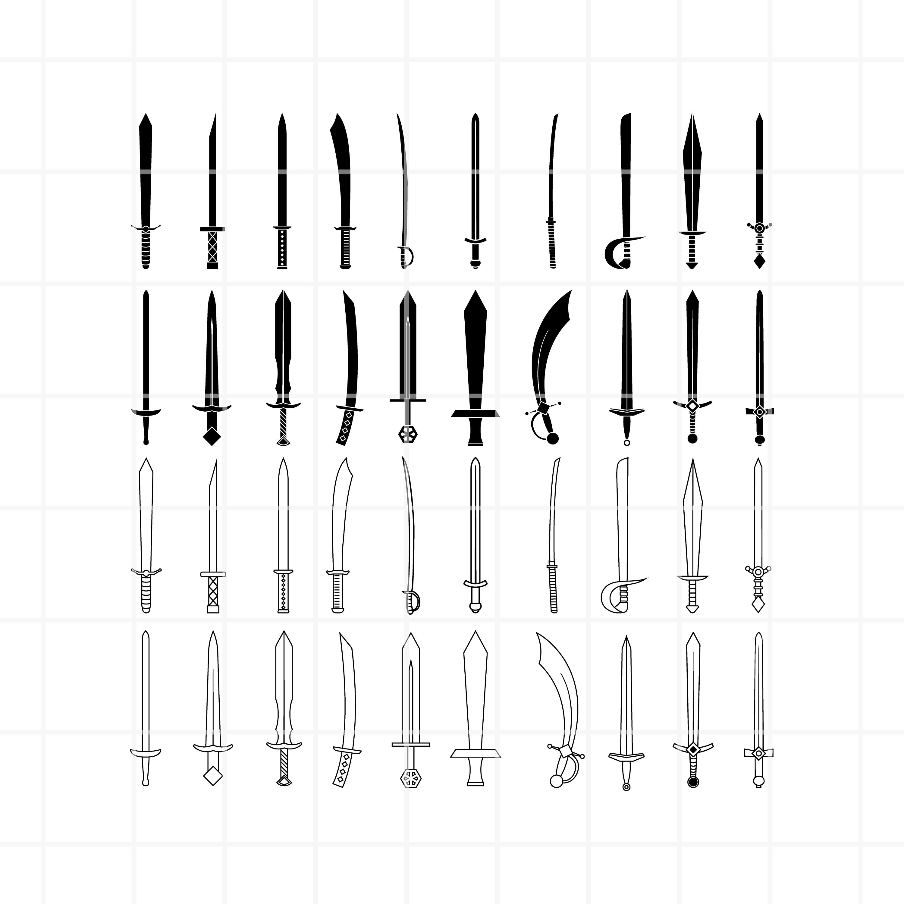 Sword Svg. Sword Png. Sword Clipart. Sword Cut File. Sword Cutting Set ...