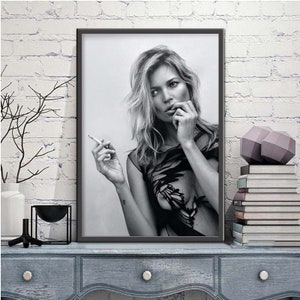 Modern Art Print,canvas Wall Art,fashion Print,kate Moss Print,kate ...