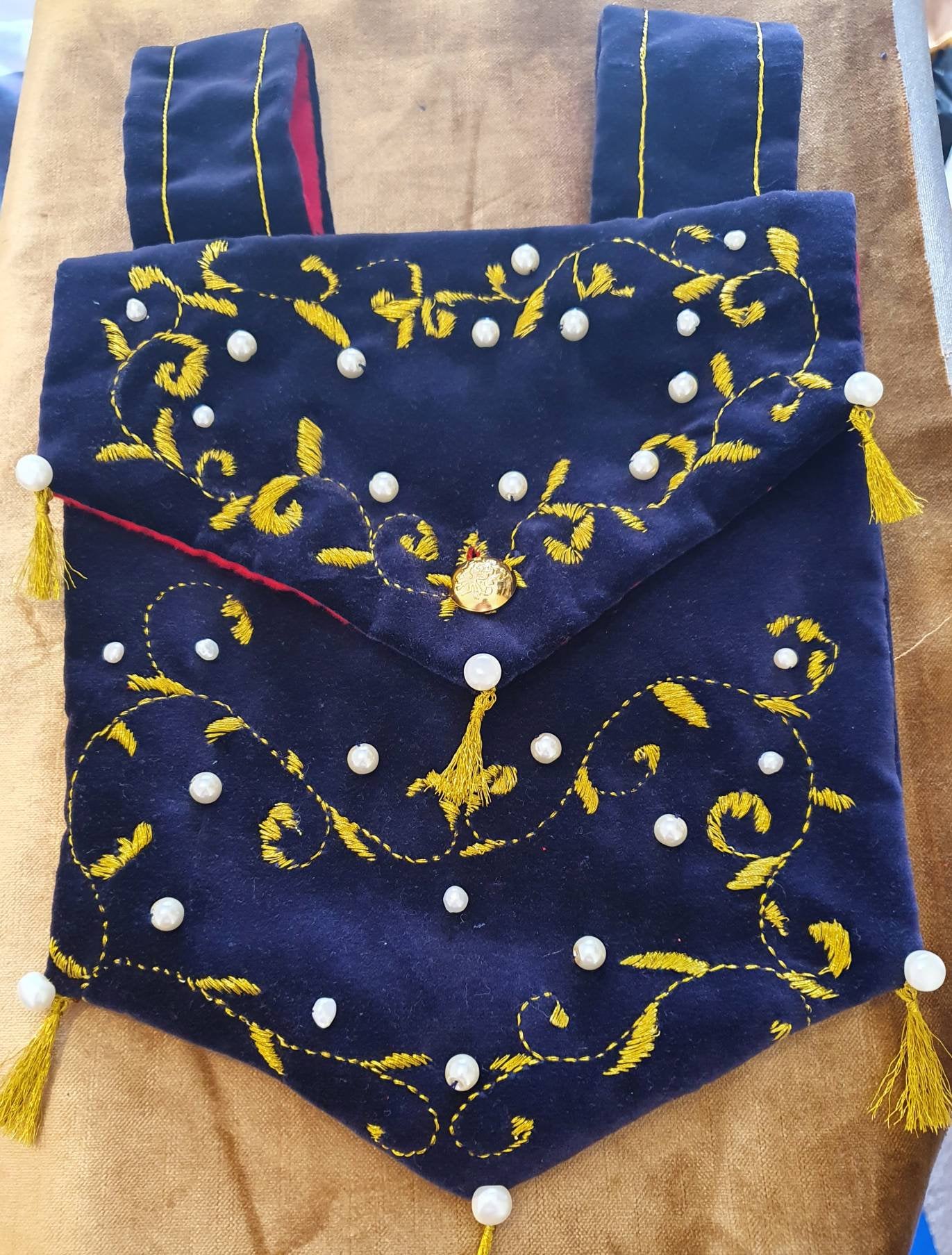 Custom Embroidered Velvet Belt Bag / Pouch / Purse for Larp, Cosplay ...