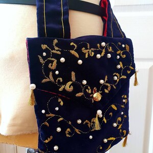 Custom Embroidered Velvet Belt Bag / Pouch / Purse for Larp, Cosplay ...