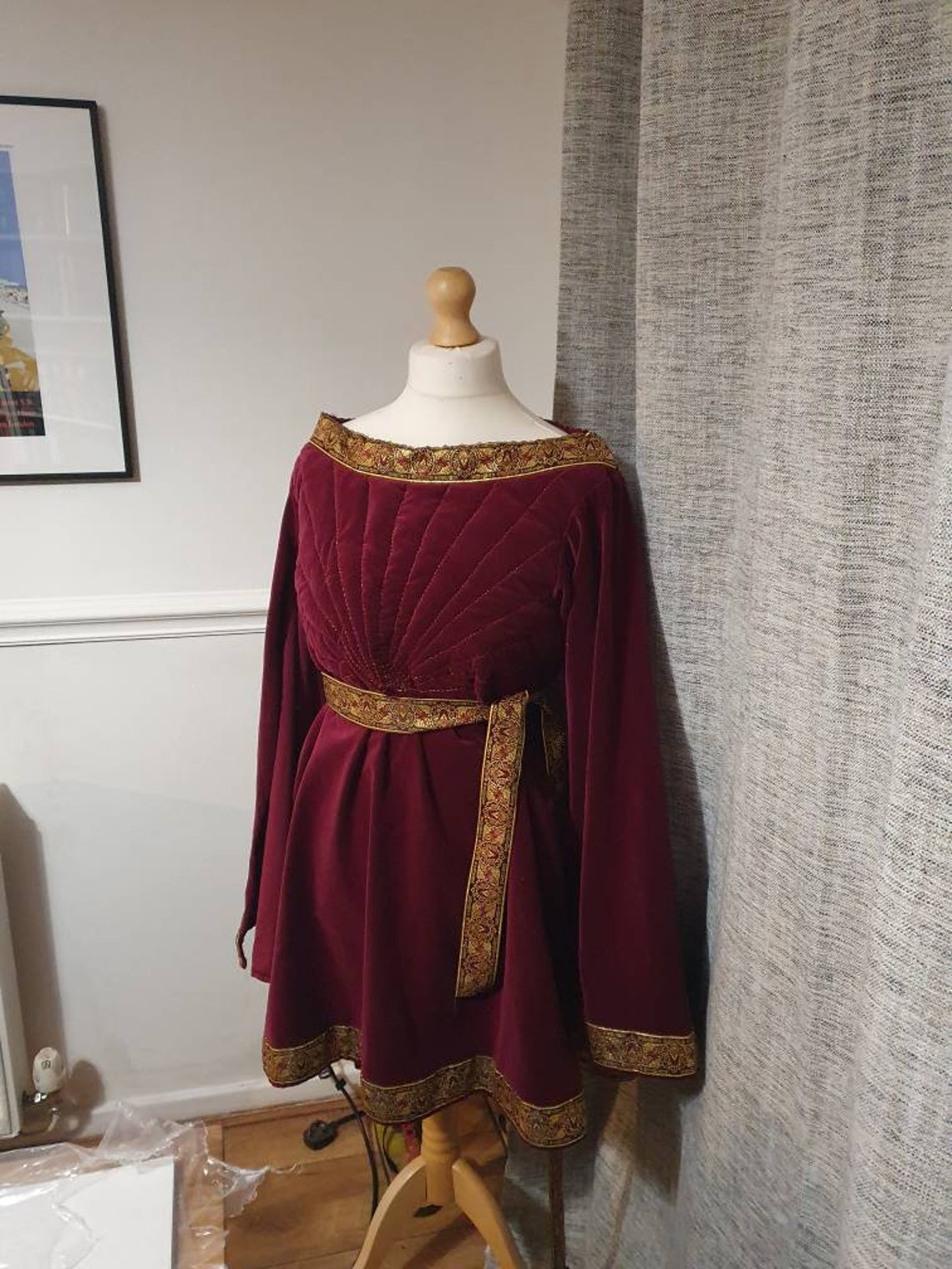 Custom Made to Order Medieval Houpelande Tunic With Split Sleeves - Etsy