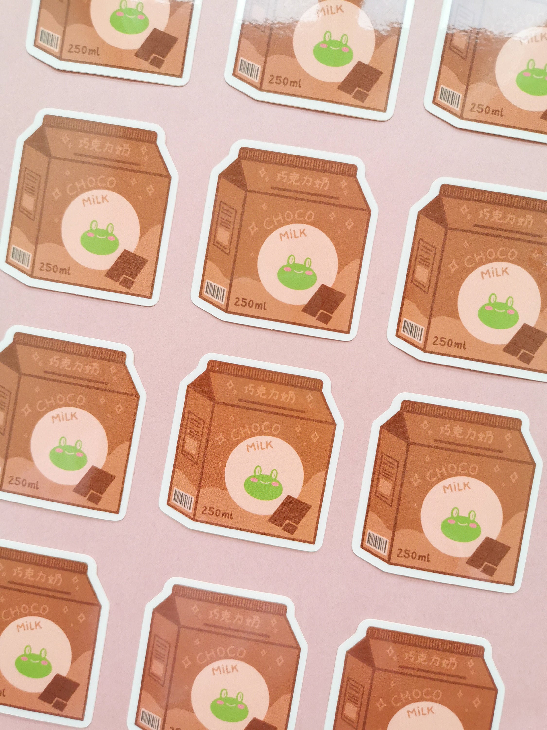 Embellishments Water Bottle Choco Milk Froggy Vinyl Sticker Journaling ...