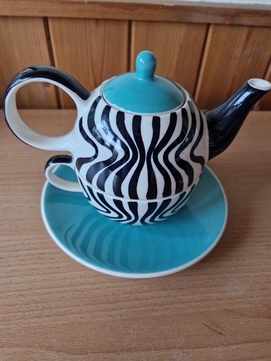 Zebra Striped Tea for One - Etsy