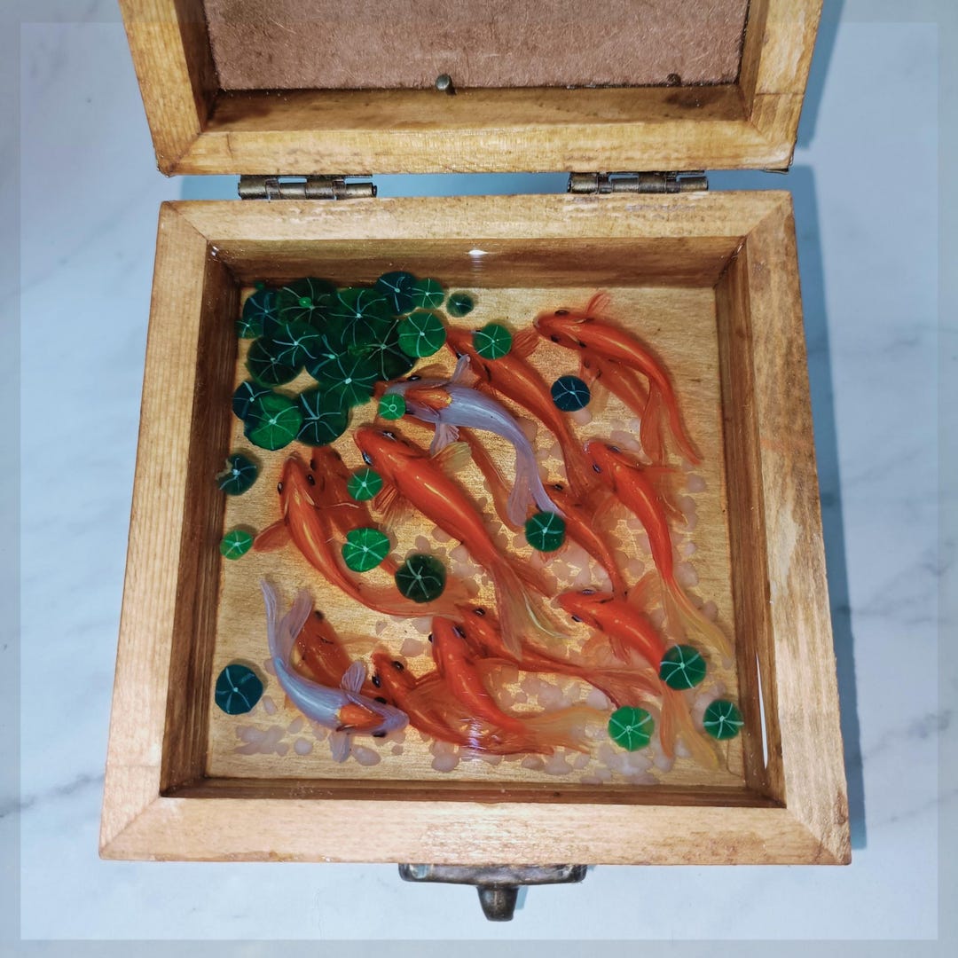 3D Koi Resin Art: Layered Epoxy Pond Decor - Handmade - Etsy