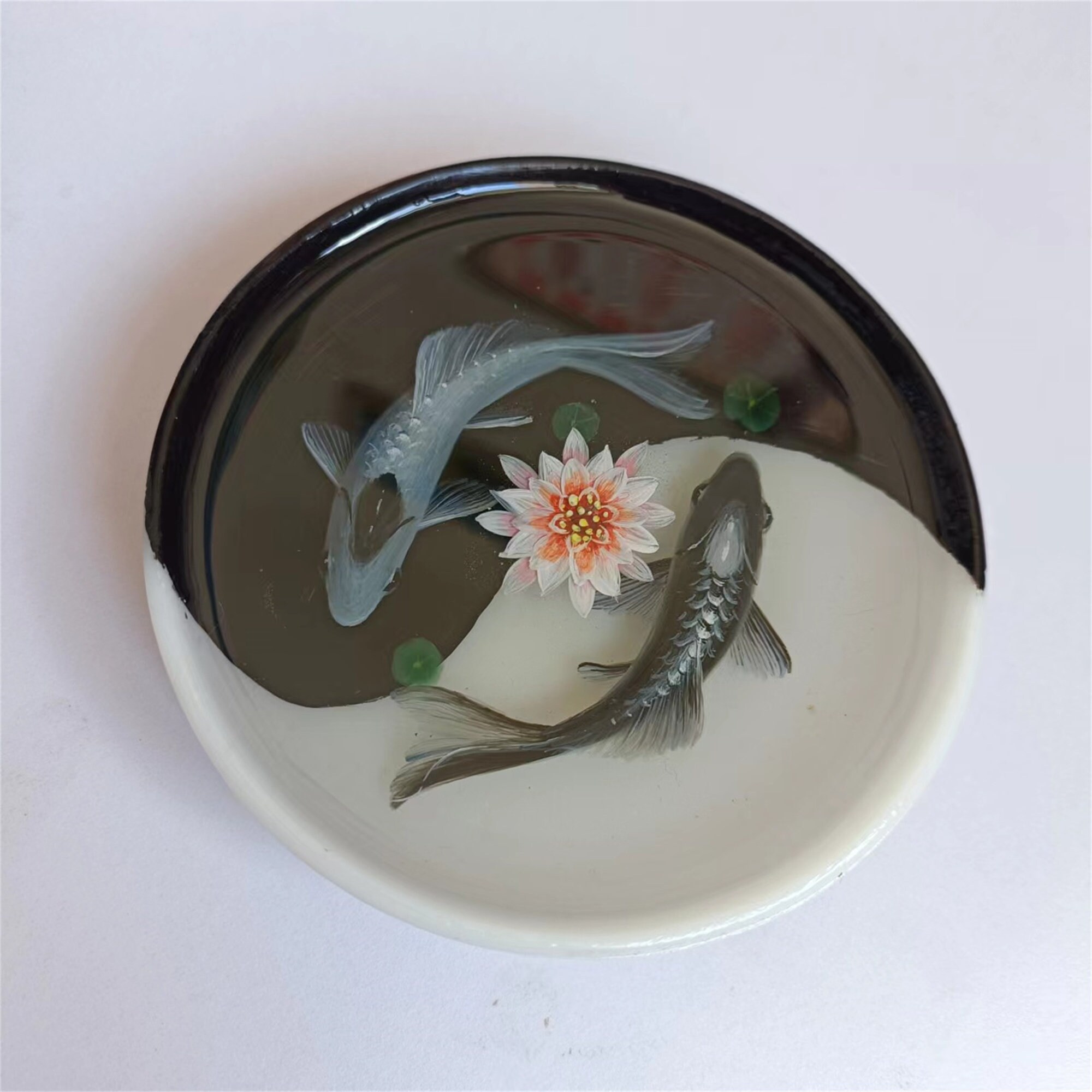 3D Resin Painting: Yin Yang Koi Fish, Taiji Art (9.3cm) - Etsy