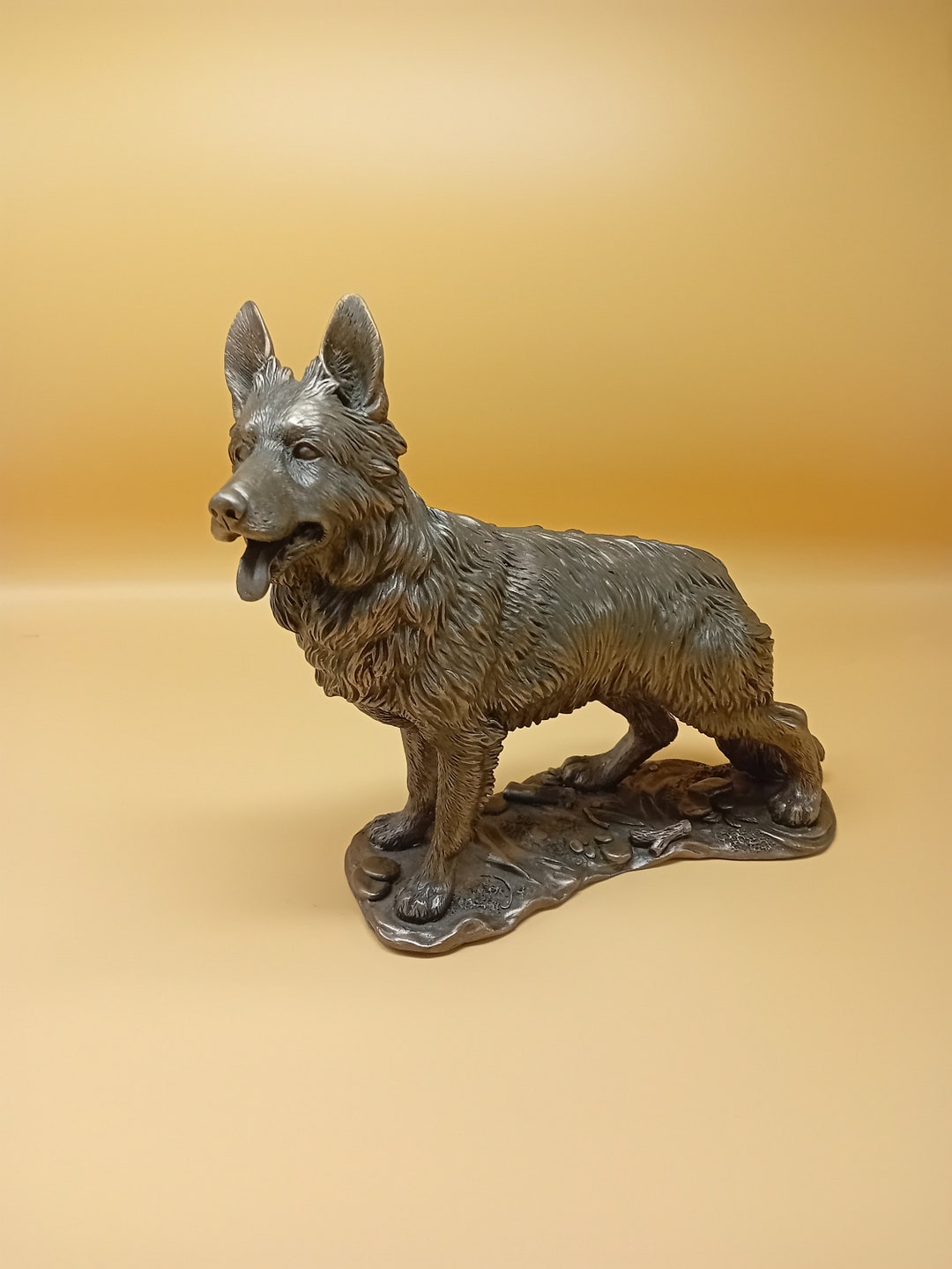 Vintage Bronze Cast Alsatian Dog Ornament by Batipton - Etsy