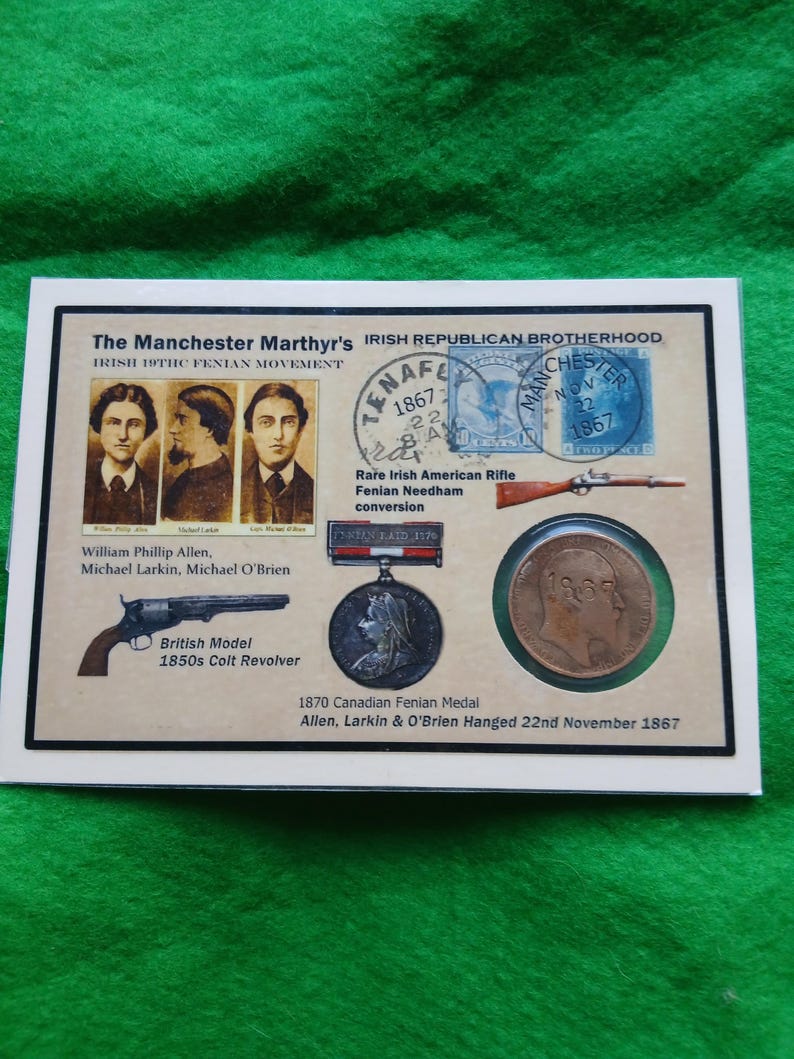 Vintage, the Manchester Martyrs,irish Rebellion, Coin Card, Political ...
