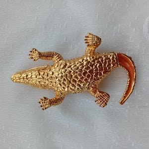Vintage Beautiful Gold Plated Crocodile Design Trinket Box, Blue and ...