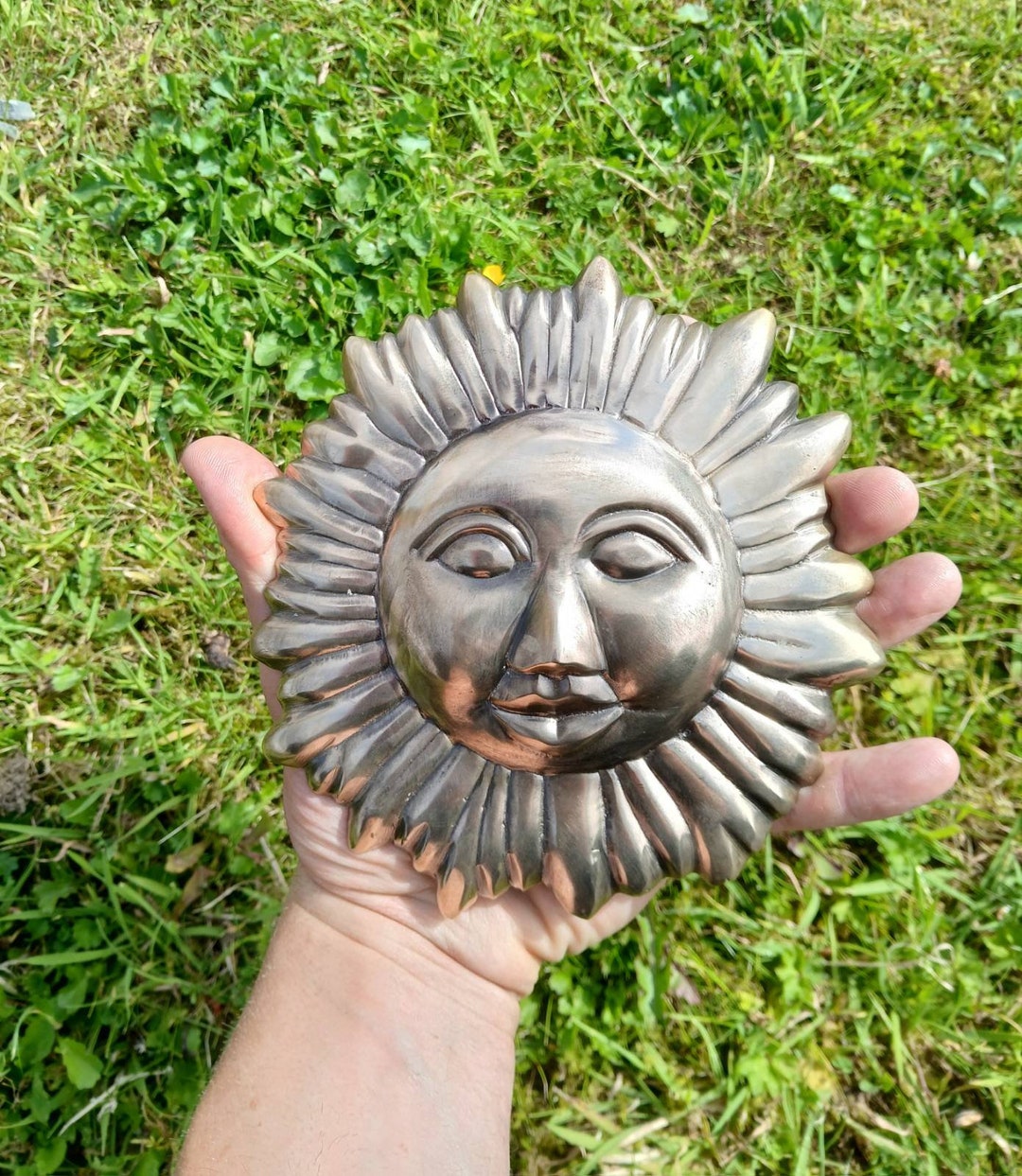 Vintage Brass Celestial Sun, Wall Decor, Brass Decor, Wiccan, Boho ...