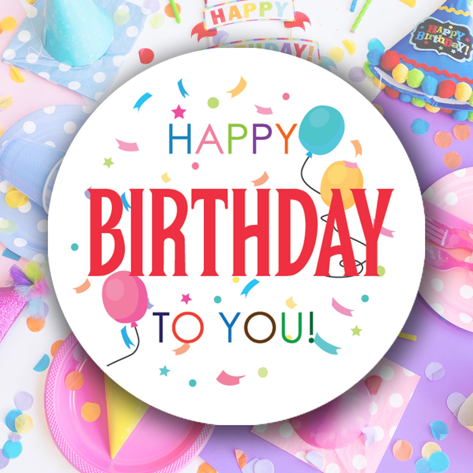 Birthday Stickers Happy Birthday Round Labels Address Printed - Etsy