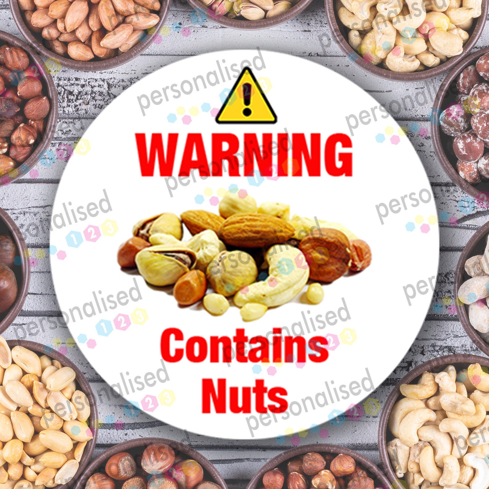 Contains Nuts Stickers 3 Designs Catering Labels Food Allergy | Etsy
