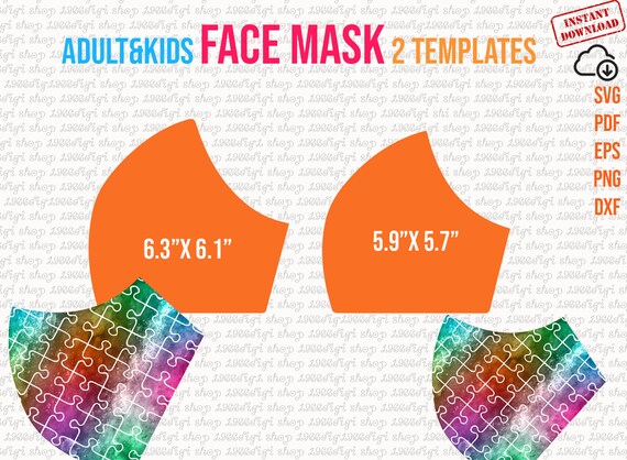 Face Mask Template Mask Template Sublimation Mask Face Mask | Etsy
