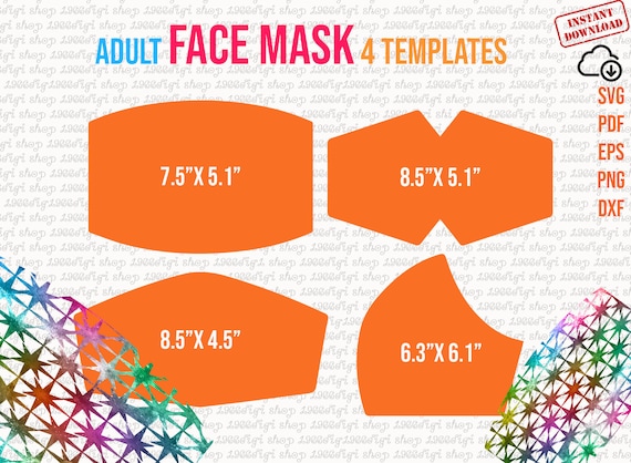 Face Mask Template Bundle Templates Mask Template | Etsy