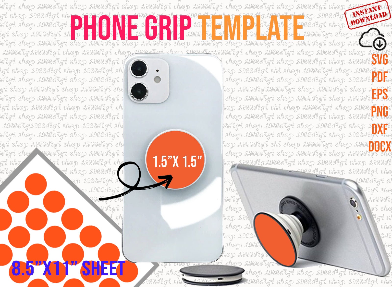 Phone Grip Template, Phone Grip Svg, Grip Svg, Grip Template, Phone ...