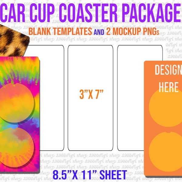 Car Coaster Packaging Template - Etsy
