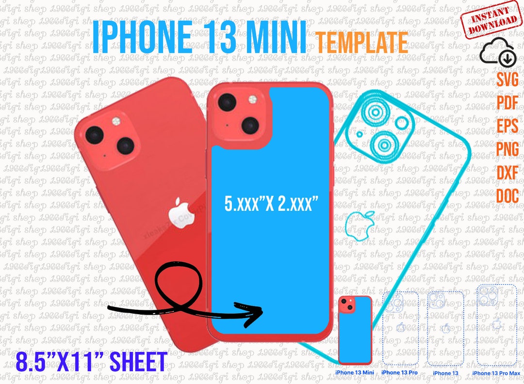 IPhone 13 Mini Template, iPhone Svg, Phone Case Template, iPhone 13 ...