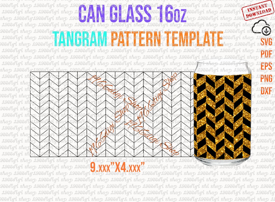 Can Glass Svg Tangram Can Glass 16 Oz Svg Tangram Svg - Etsy
