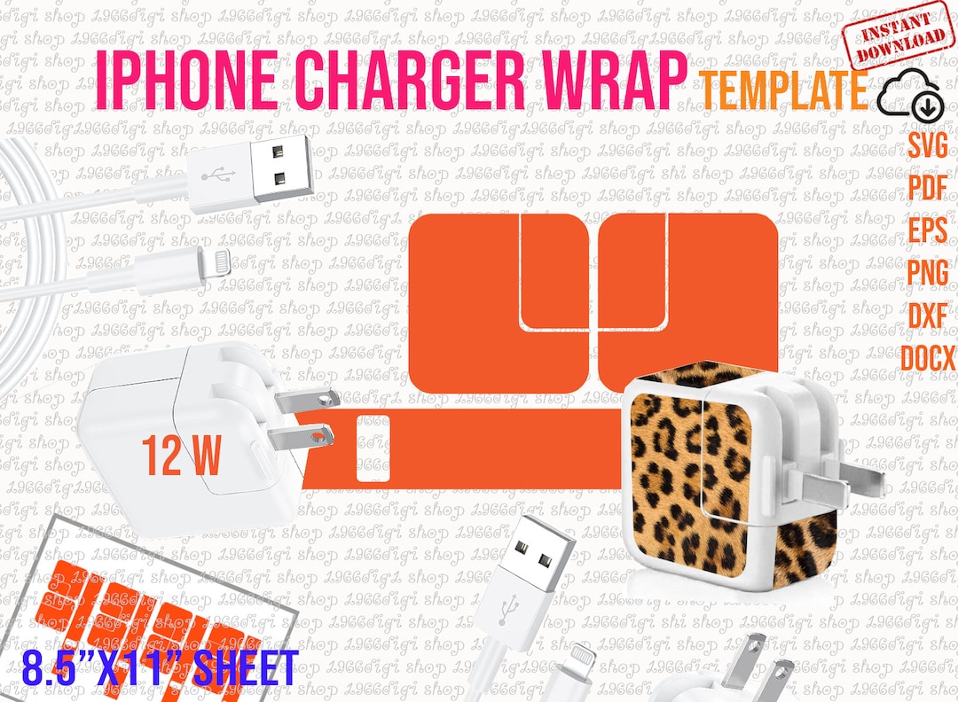 IPhone Charger 12W Svg, iPhone Charger Template, iPhone Charger Label ...