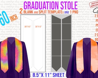 Stole Template, Stole Graduation Custom, 60" Graduation Stole Template ...