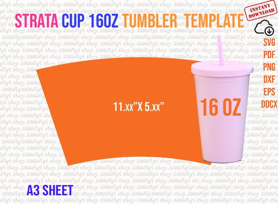 Strata 16 Oz Template Full Wrap for Strata 16 Oz Template for - Etsy