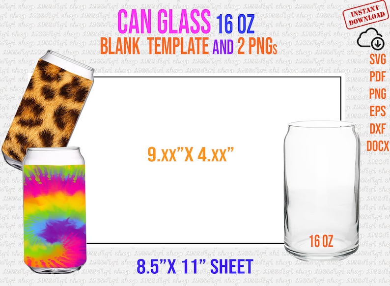 16 Oz Can Glass SVG Template: DIY Craft File (digital Download) - Etsy