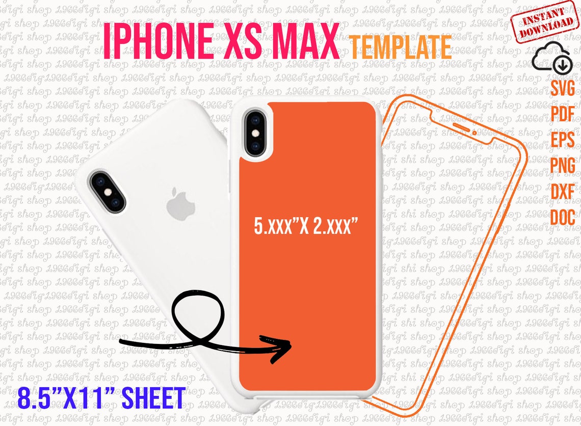 IPhone XS Max Template, Phone XS Max Template, iPhone XS Max Svg, Phone ...