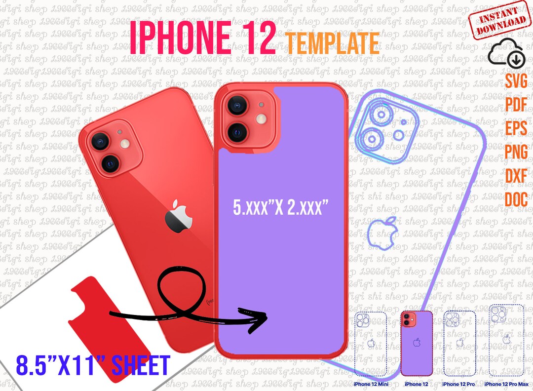 IPhone 12 Template, iPhone Template, Phone Case Template, iPhone 12 Svg ...