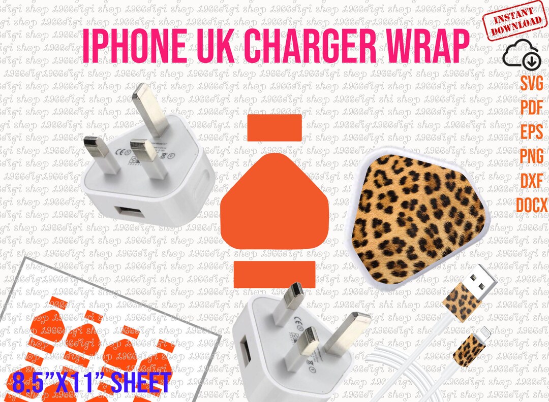 IPhone Uk Charger Svg, iPhone UK Adapter Charger Template, iPhone UK ...