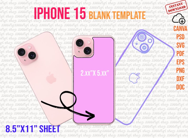 IPhone 15 Template, iPhone Svg, Phone Case Template, iPhone 15 Svg ...