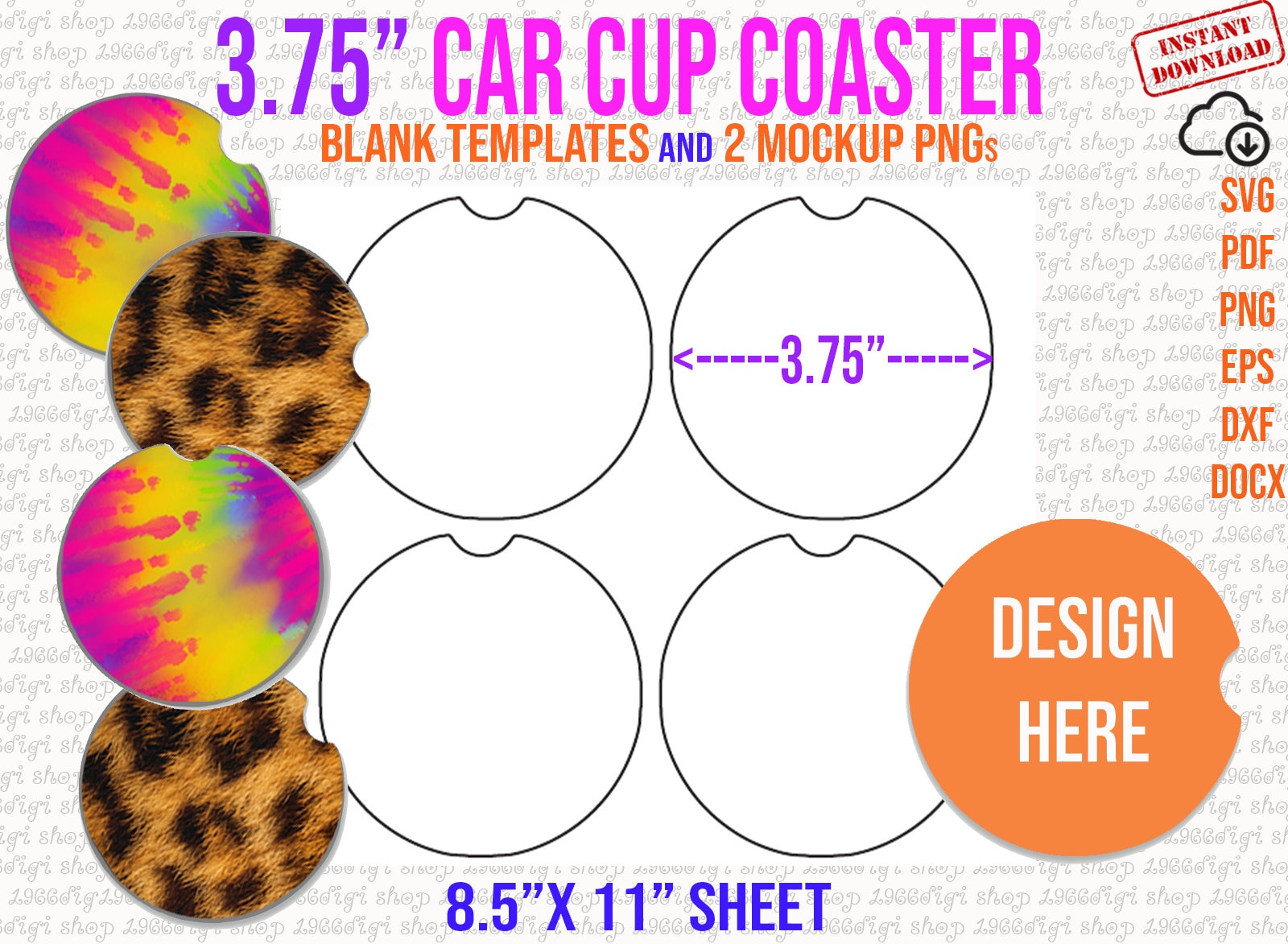 Car Cup Coaster Template 3.75 Car Cup Coaster Svg Car - Etsy